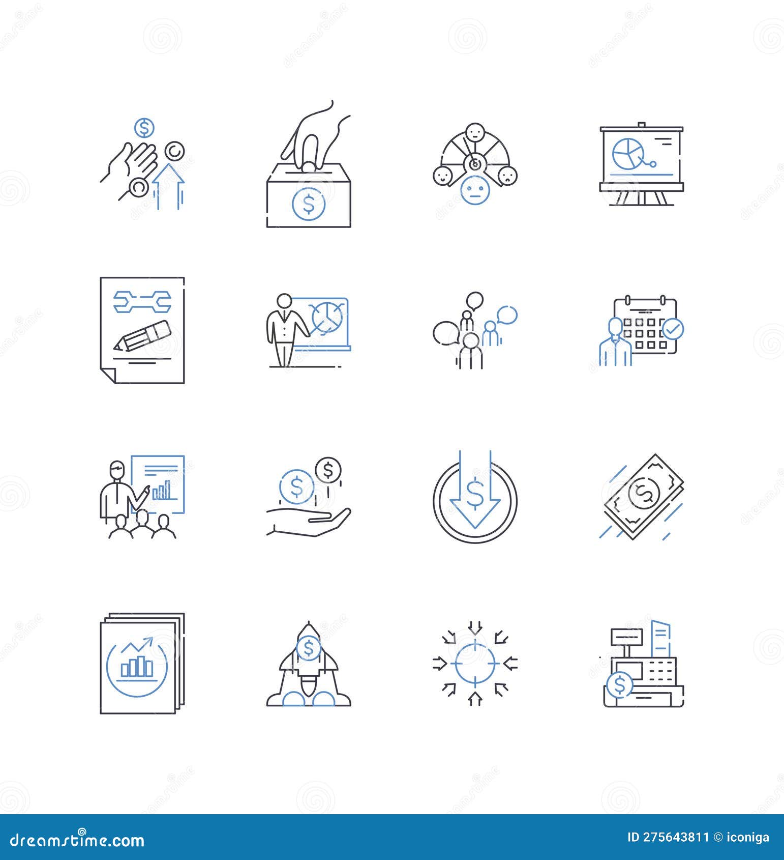 Risk Process Line Icons Collection. Assessment, Mitigation ...