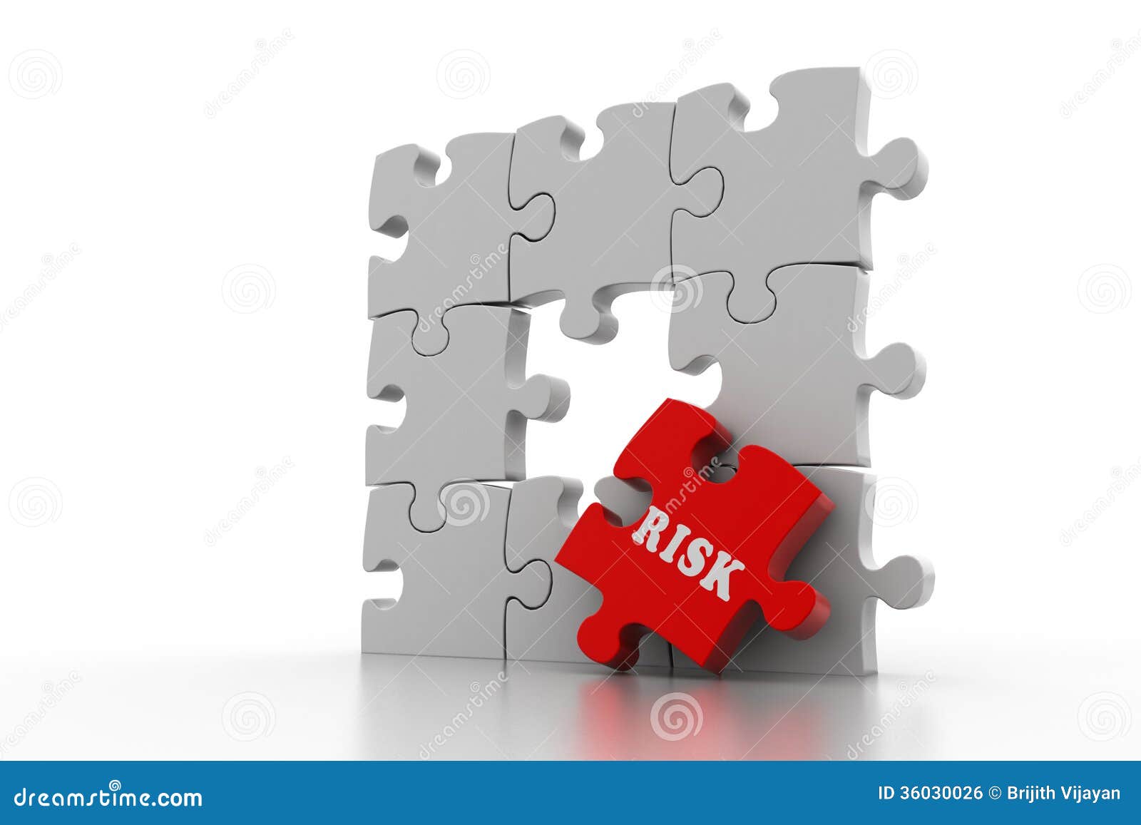 Risk on red puzzle piece stock illustration. Illustration of marketing ...