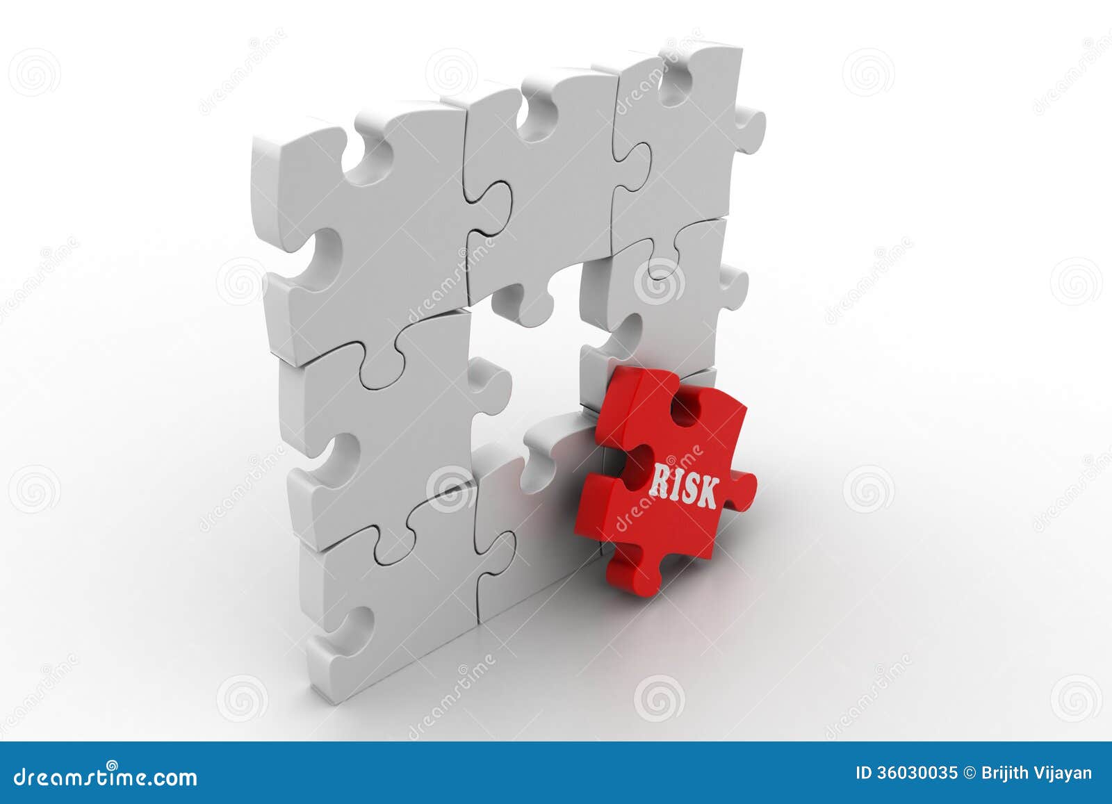 Risk on red puzzle piece stock illustration. Illustration of commerce ...