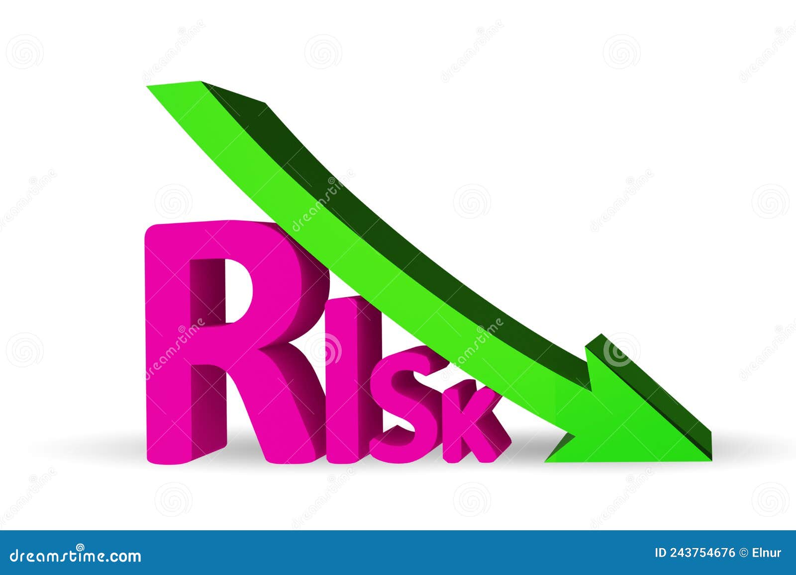 Risk Reduction Concept with Graph Stock Illustration - Illustration of ...