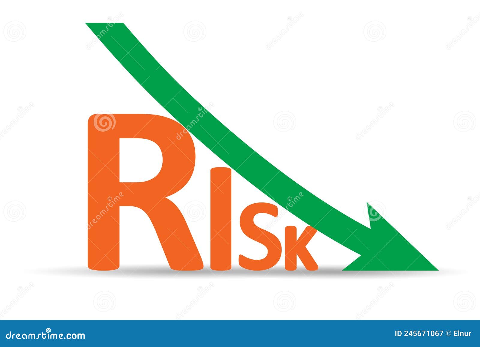 Risk Reduction Concept with Graph Stock Illustration - Illustration of ...