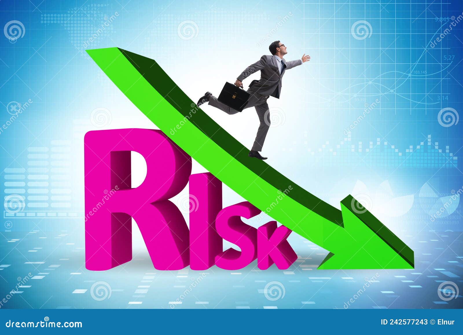 Risk Reduction and Mitigation Concept with Businessman Stock Image ...