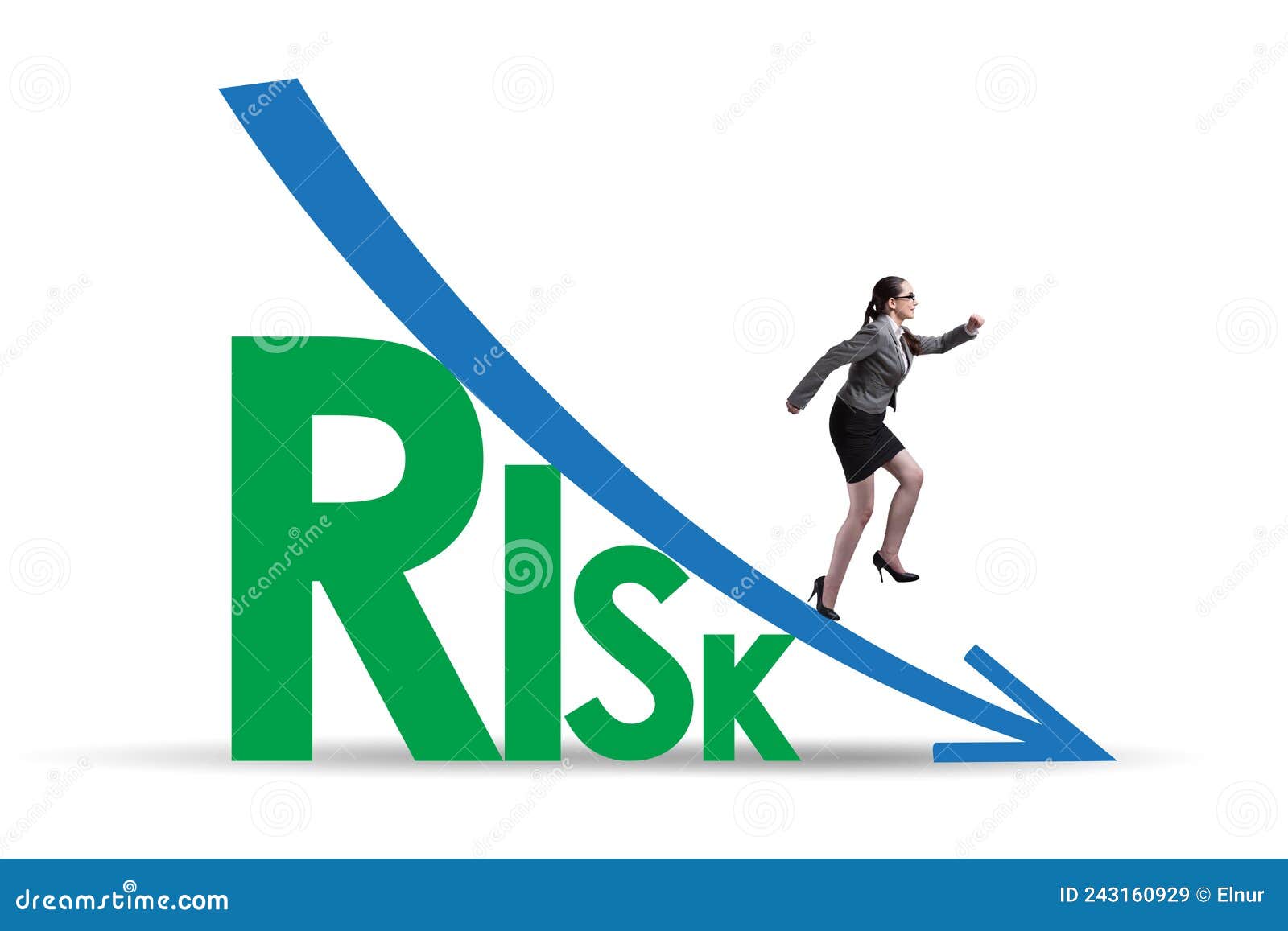 Risk Reduction and Mitigation Concept with Businesswoman Stock Image ...