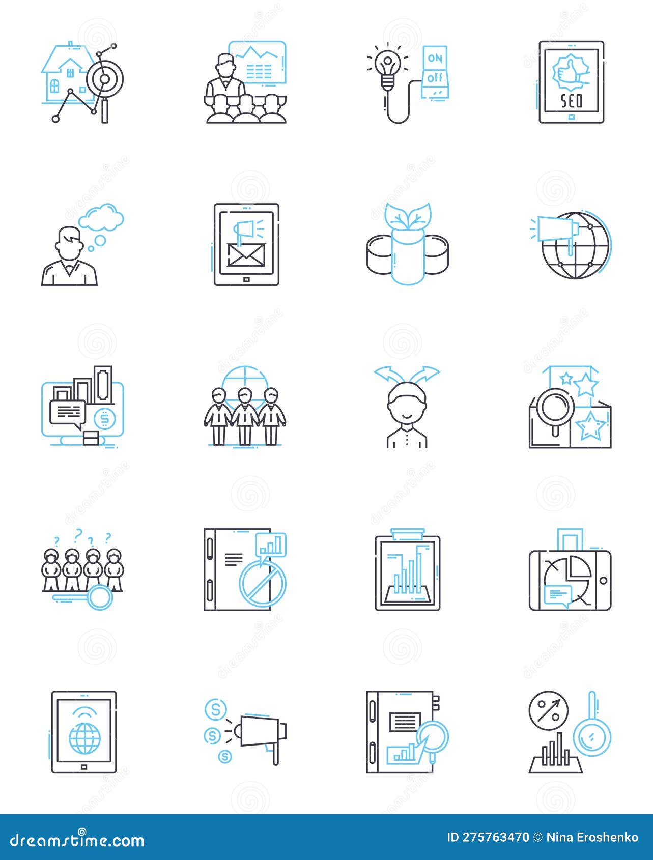 Risk Research Linear Icons Set. Hazard, Vulnerability, Probability ...
