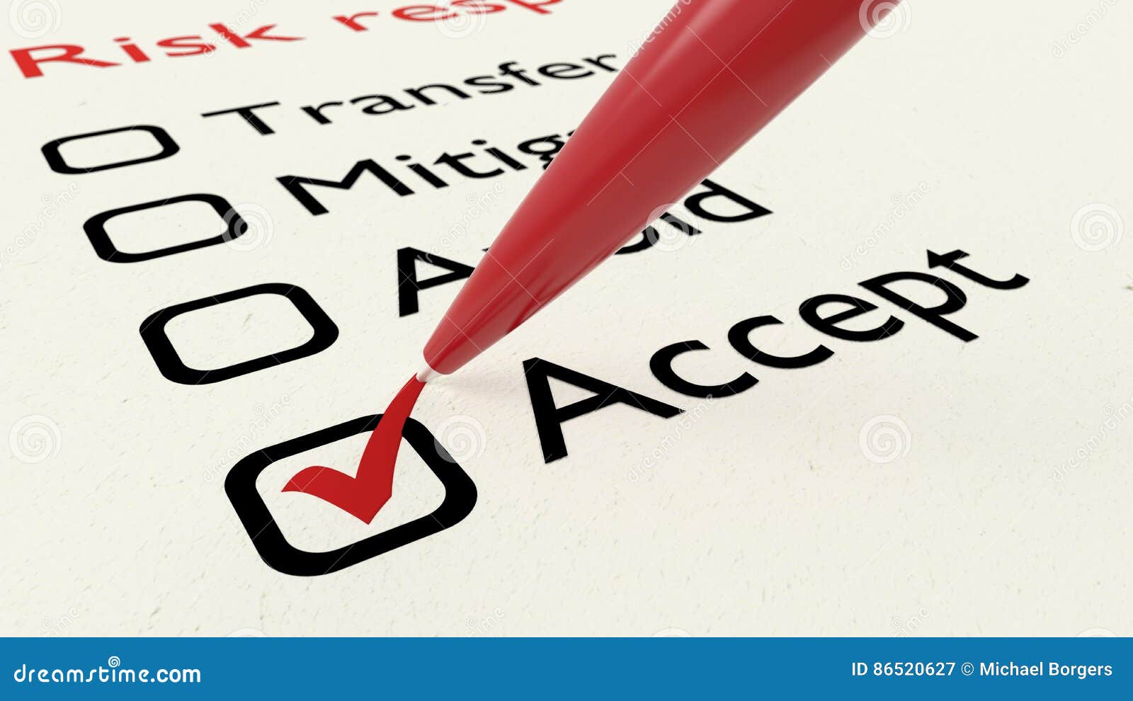 Risk Response Checklist with Accept Being Ticked Stock Illustration ... Risk Response Checklist with Accept Being Ticked Stock Illustration ...