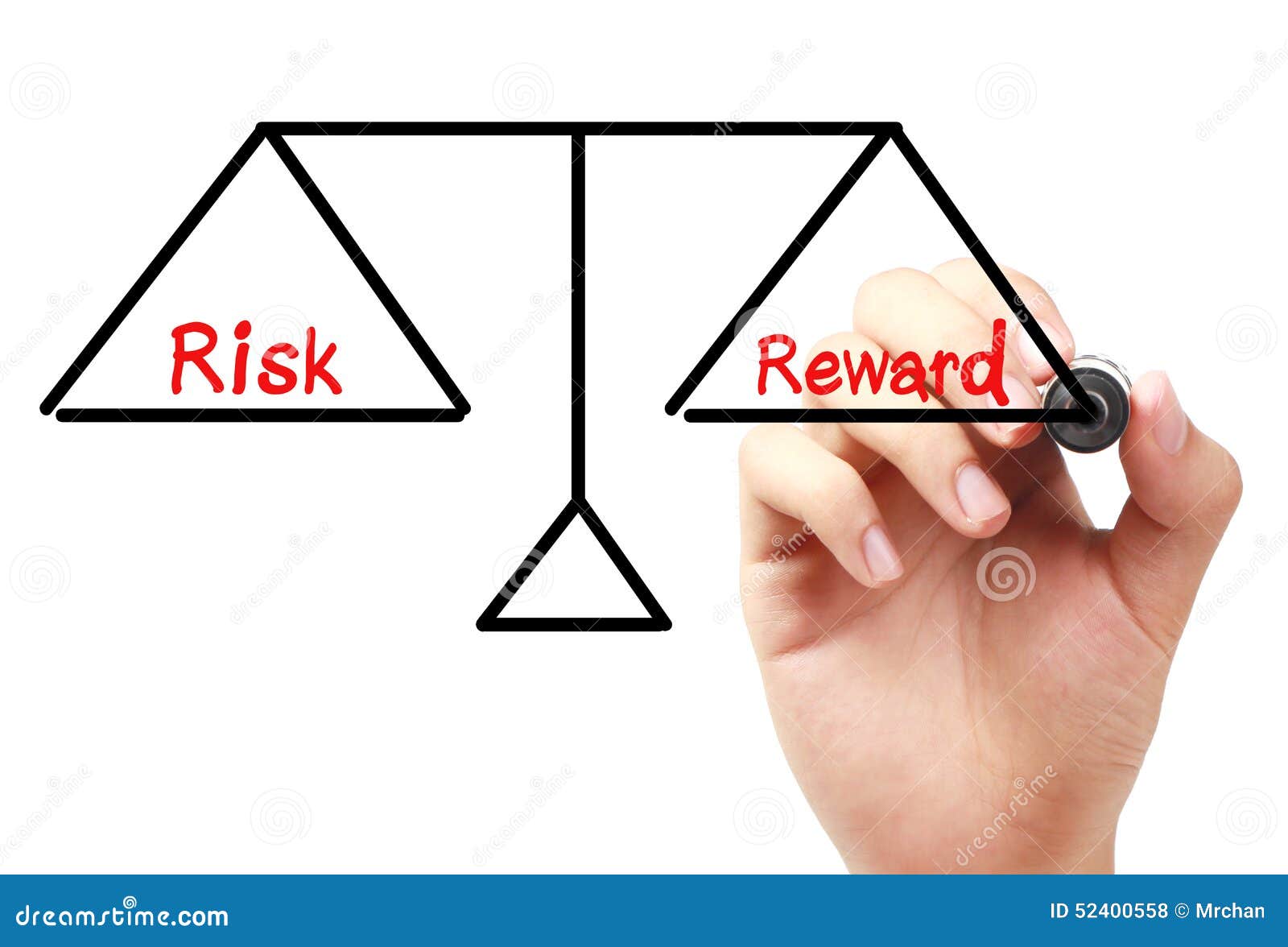 Risk and reward balance stock photo. Image of gain, hand - 52400558