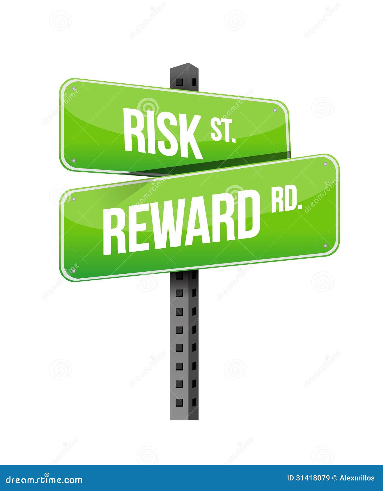 Risk, Reward Road Sign Illustration Stock Illustration - Illustration ...