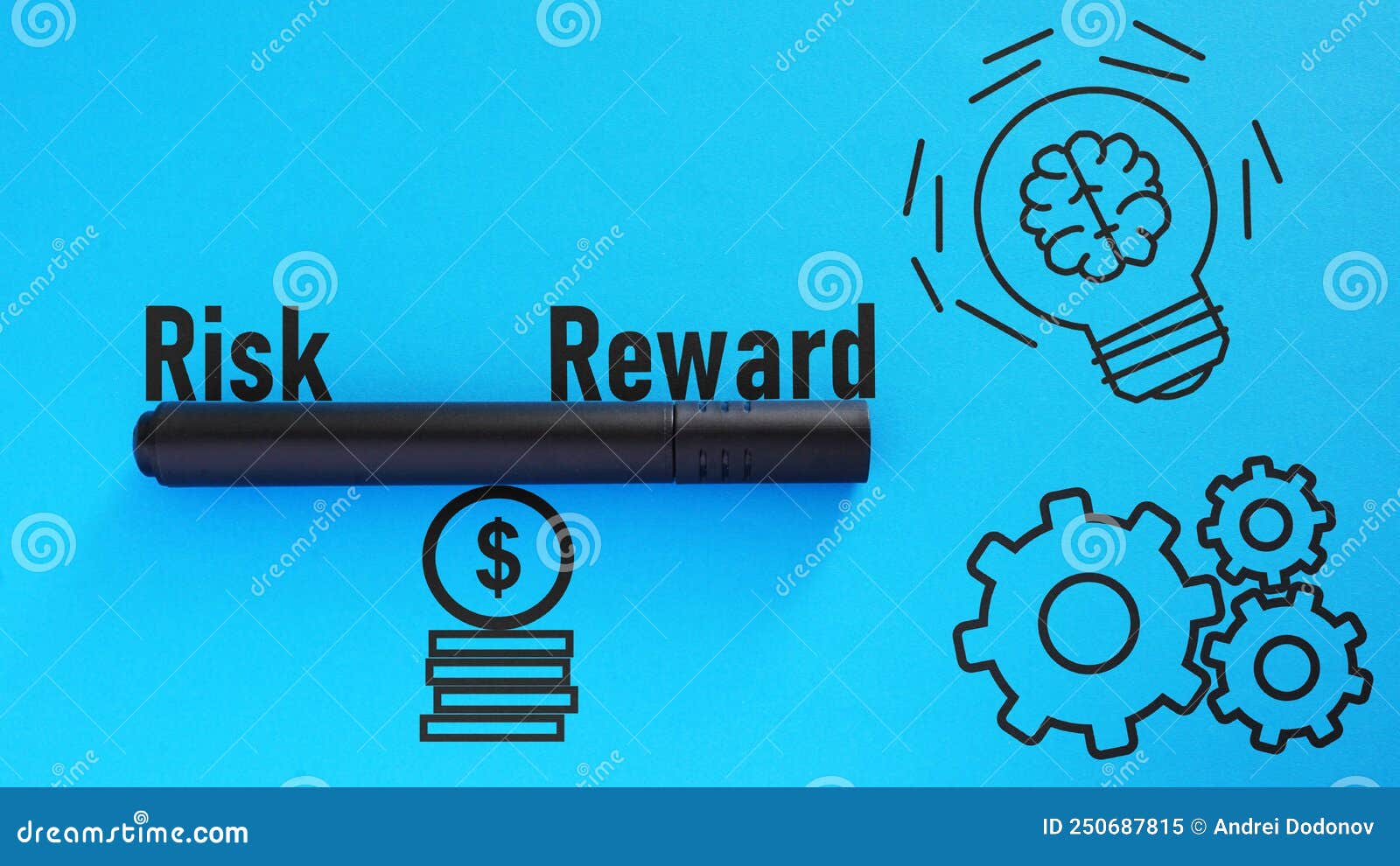 Risk and Reward is Shown Using the Text Stock Image - Image of ...