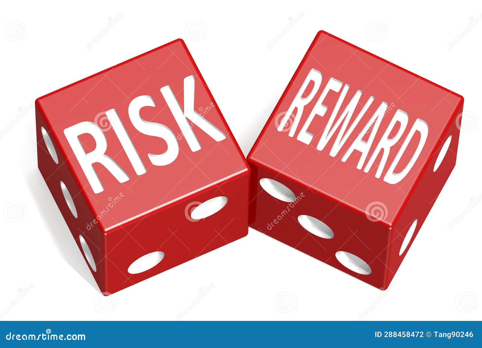 Risk and Reward Word on Red Dices Stock Illustration - Illustration of ...