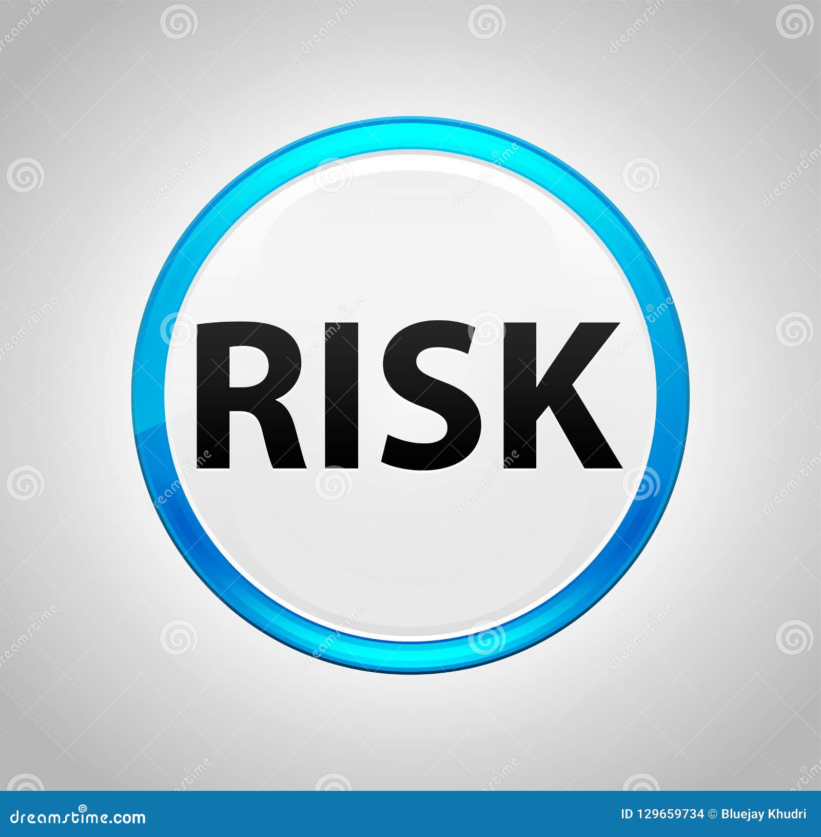 Risk Round Blue Push Button Stock Illustration - Illustration of sign ...