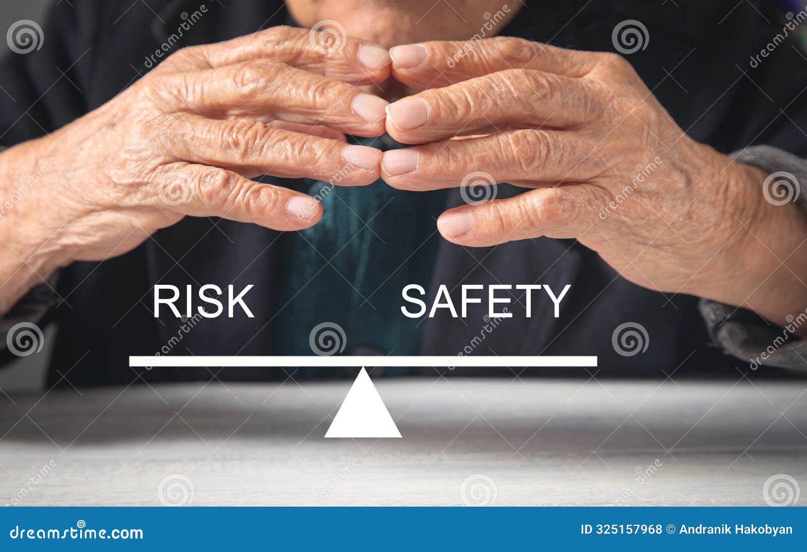 Risk and Safety Word with a Scales. Business Stock Photo - Image of ...