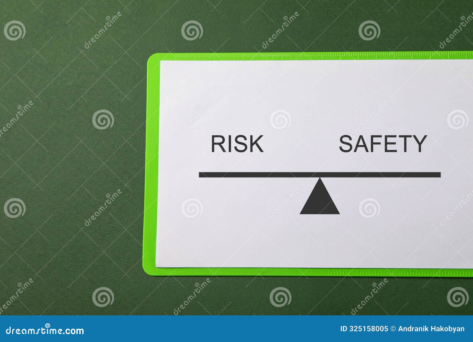 Risk and Safety Word with a Scales. Business Stock Image - Image of ...