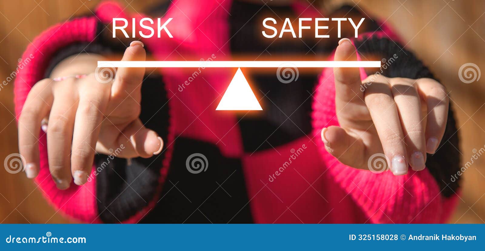 Risk and Safety Word with a Scales. Business Stock Photo - Image of ...