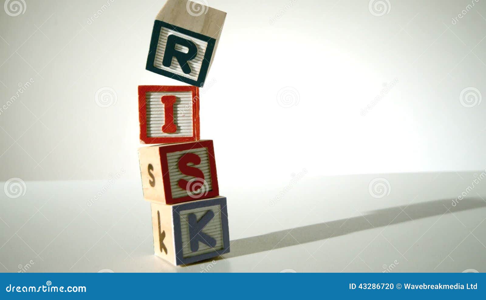 Risk Spelled Out in Blocks Falling Over Stock Footage - Video of ...