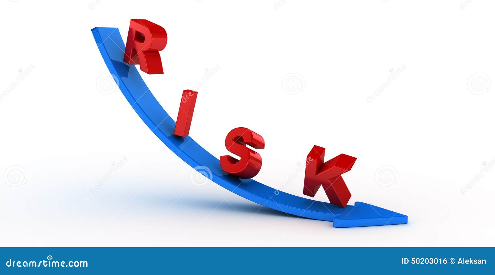 Risk text on blue arrow stock illustration. Illustration of gambling ...
