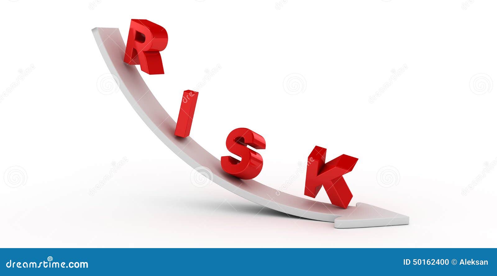 Risk text on white arrow stock illustration. Illustration of investing ...