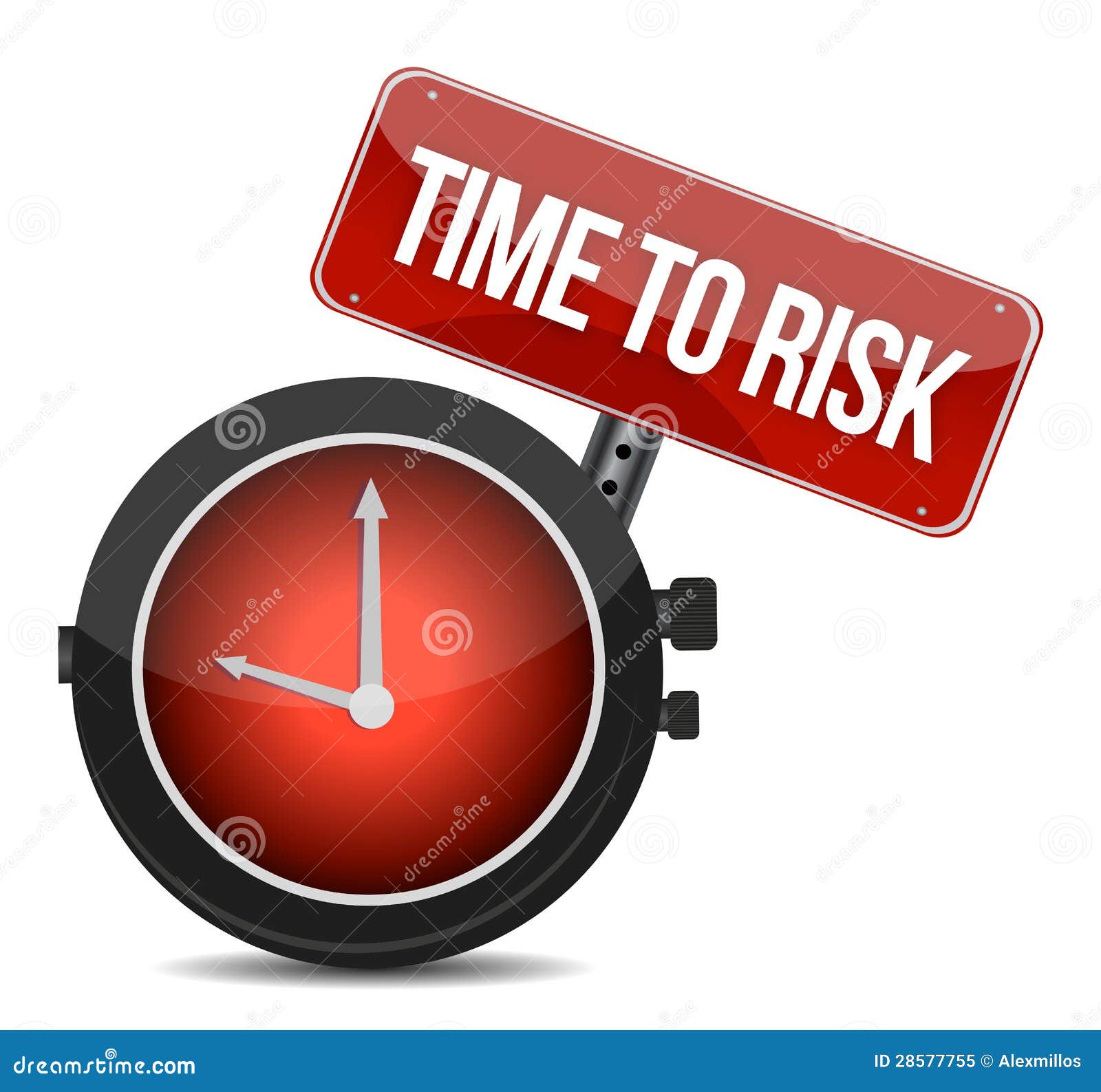 Risk time concept clock stock illustration. Illustration of market ...