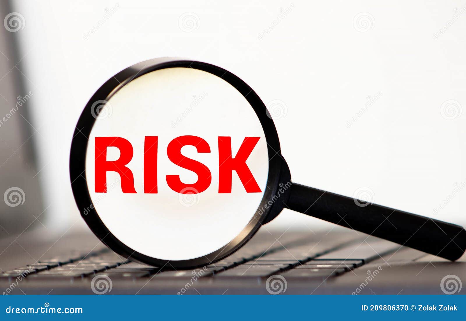 Risk Under Magnifying Glass Stock Photo - Image of magnify, focus ...
