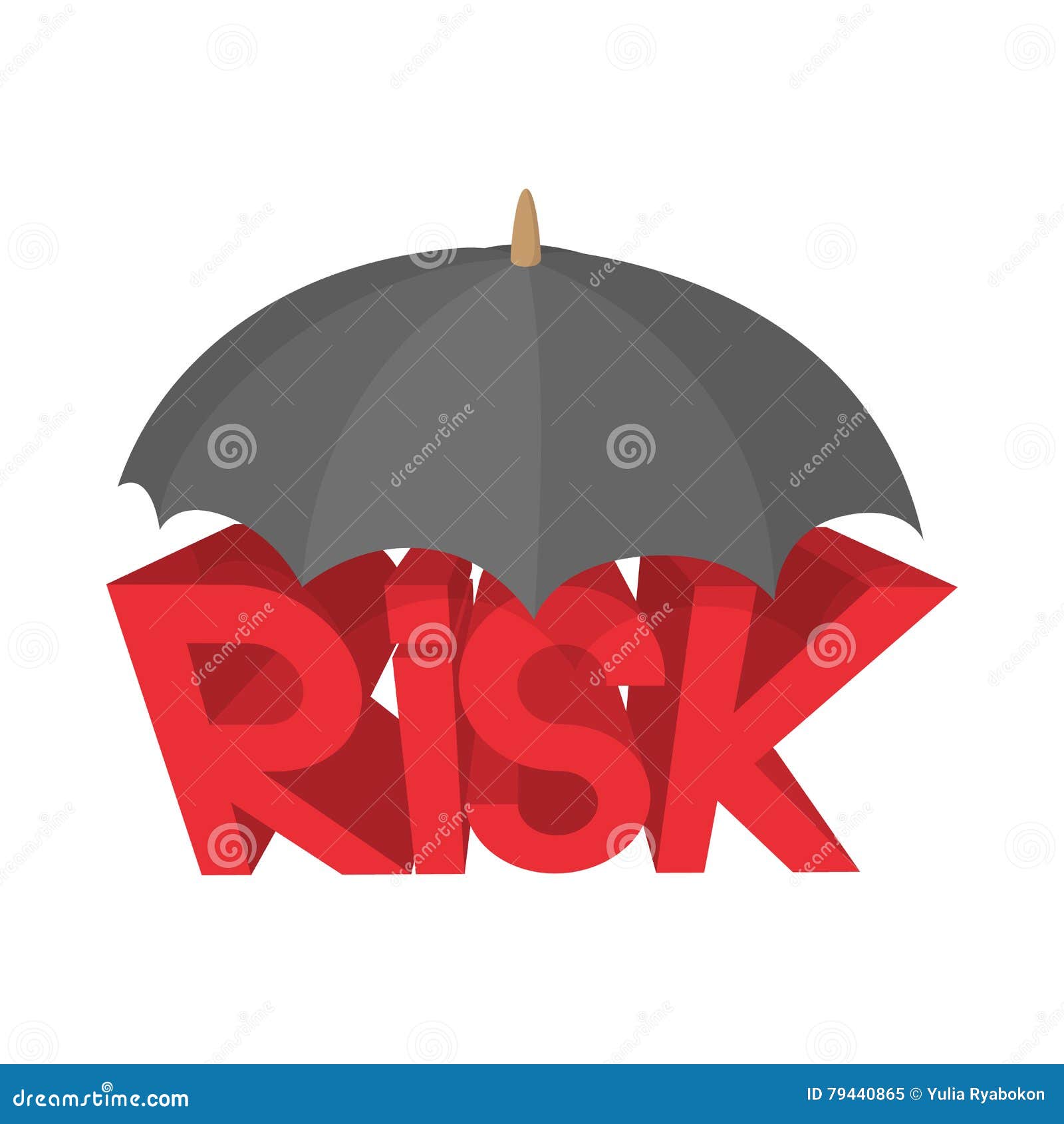 Risk Under Umbrella Icon, Cartoon Style Stock Vector - Illustration of ...