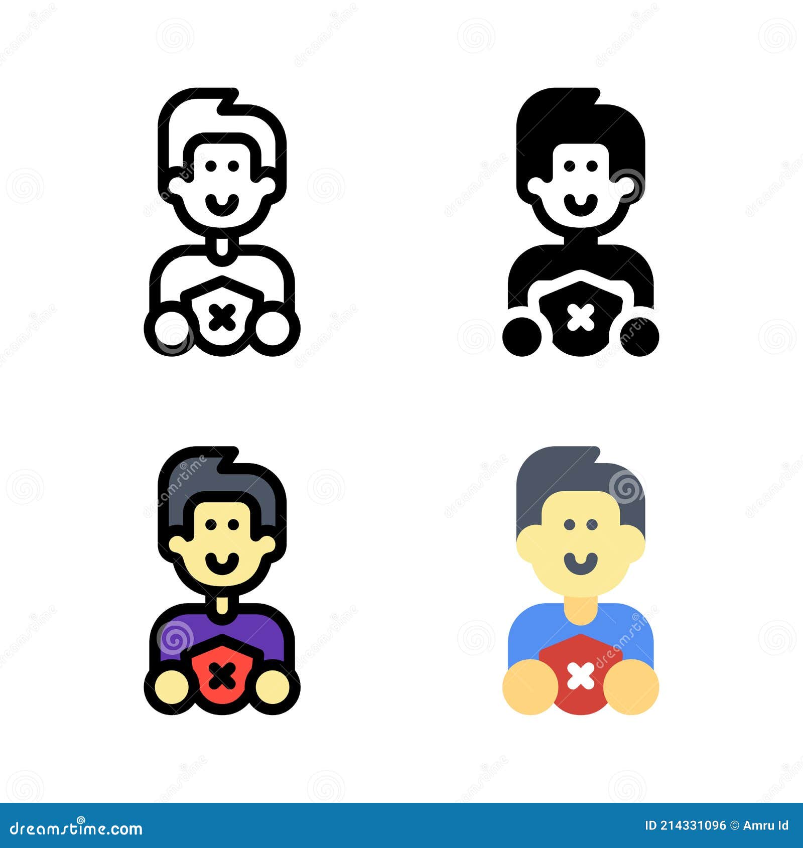 Risk Unsafety User Account Avatar Icon, Logo, and Illustration Stock ...