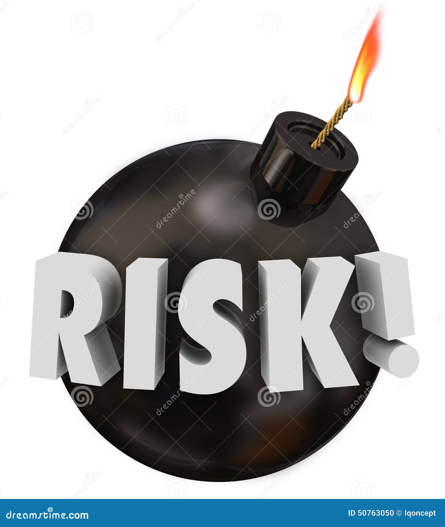 Risk Word Black Round Bomb Danger Warning Potential Problem Stock ...