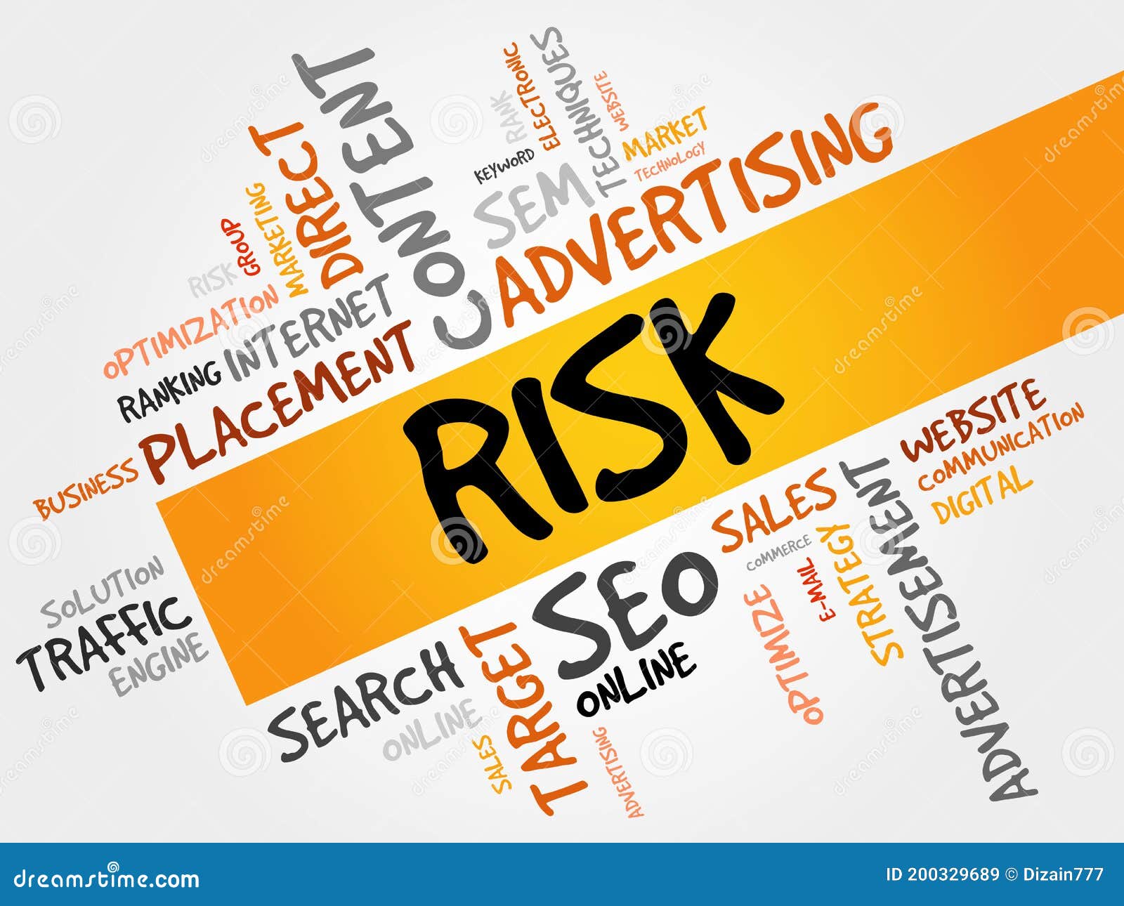 RISK word cloud stock illustration. Illustration of decision - 200329689
