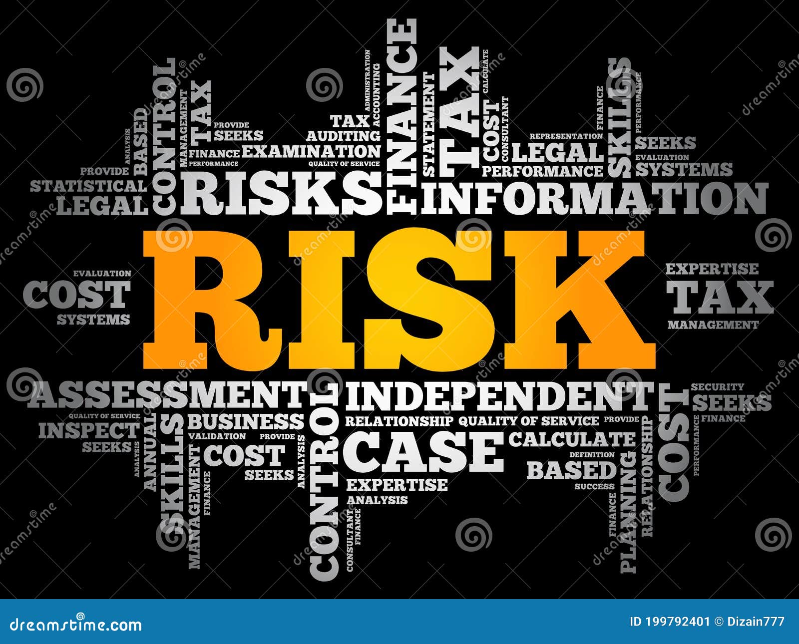 RISK word cloud collage stock illustration. Illustration of challenge ...
