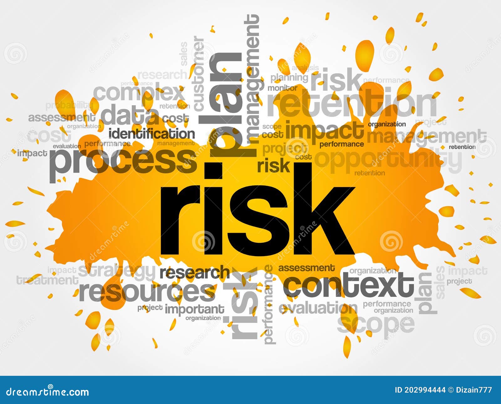 RISK word cloud collage stock illustration. Illustration of effort ...