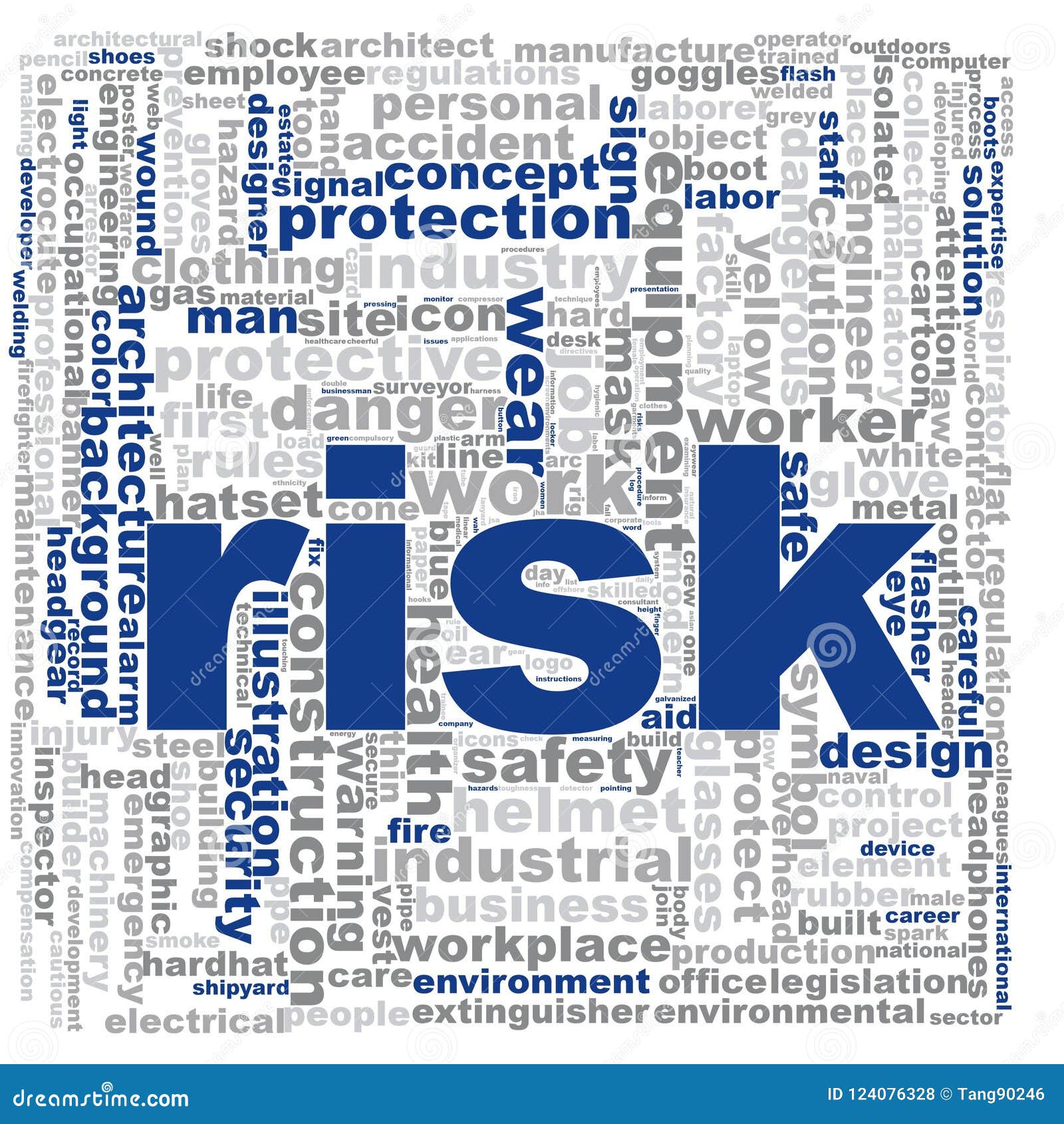 Risk word cloud stock illustration. Illustration of strategy - 124076328
