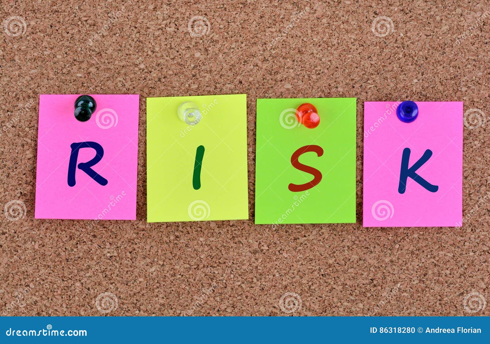 Risk word on notes stock photo. Image of finance, success - 86318280