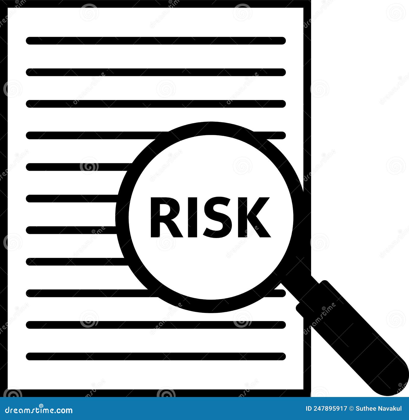 Risk Word Magnifying Glass Icon on White Background. Risk Managment ... Risk Word Magnifying Glass Icon on White Background. Risk Managment ...