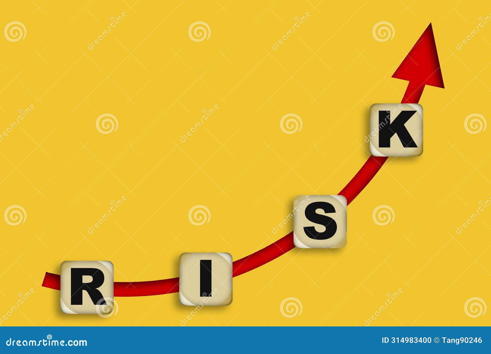 Risk Word with Up Arrow for Business Concept Stock Illustration ...