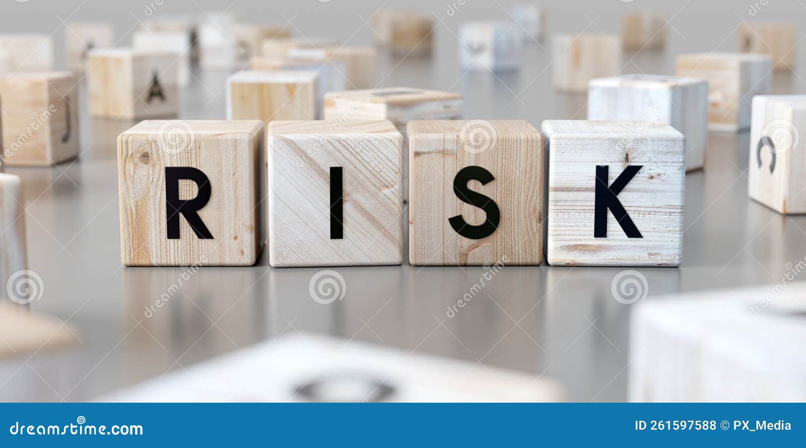 Risk - Word on Wooden Blocks - 3D Illustration Stock Illustration ...
