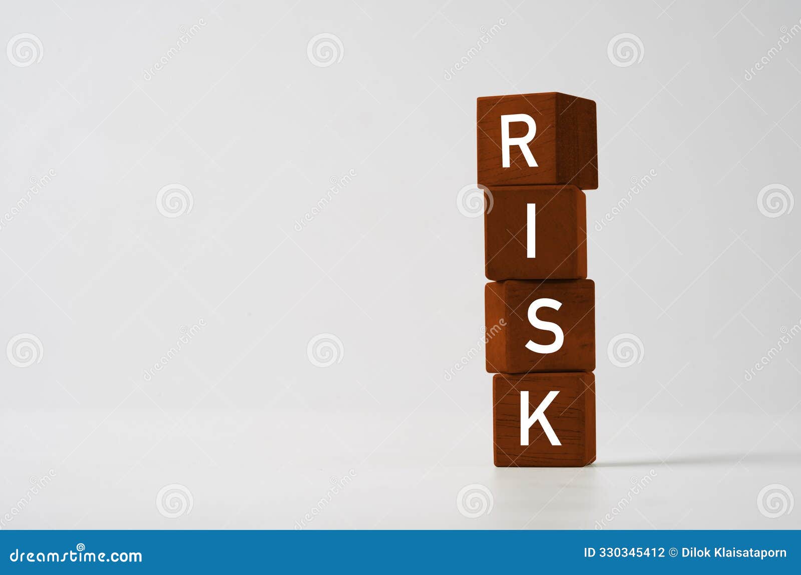Risk Wording on Red Wooden Cube for Risk Assess Management Concept ...