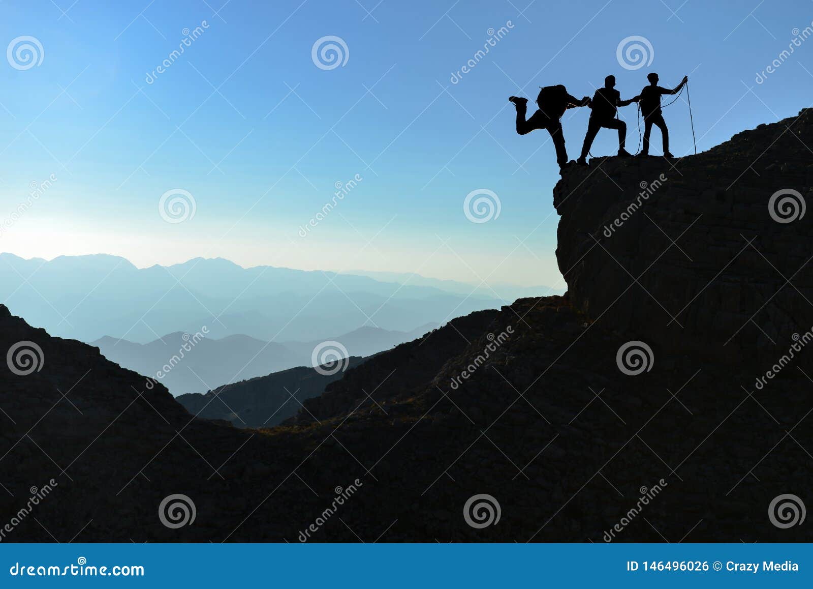 Risky Cliffs and Climbing Struggle in High Mountains Stock Photo ...
