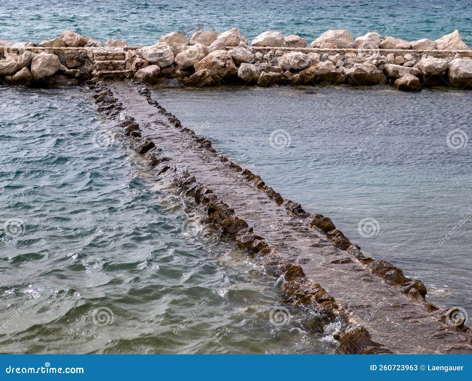 A Risky Path Flooded by the Tide of the Sea Stock Image - Image of calm, silent: 260723963
