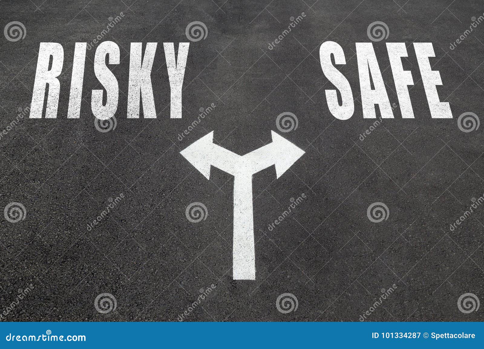 Risky Vs Safe Choice Concept Stock Image - Image of post, street: 101334287