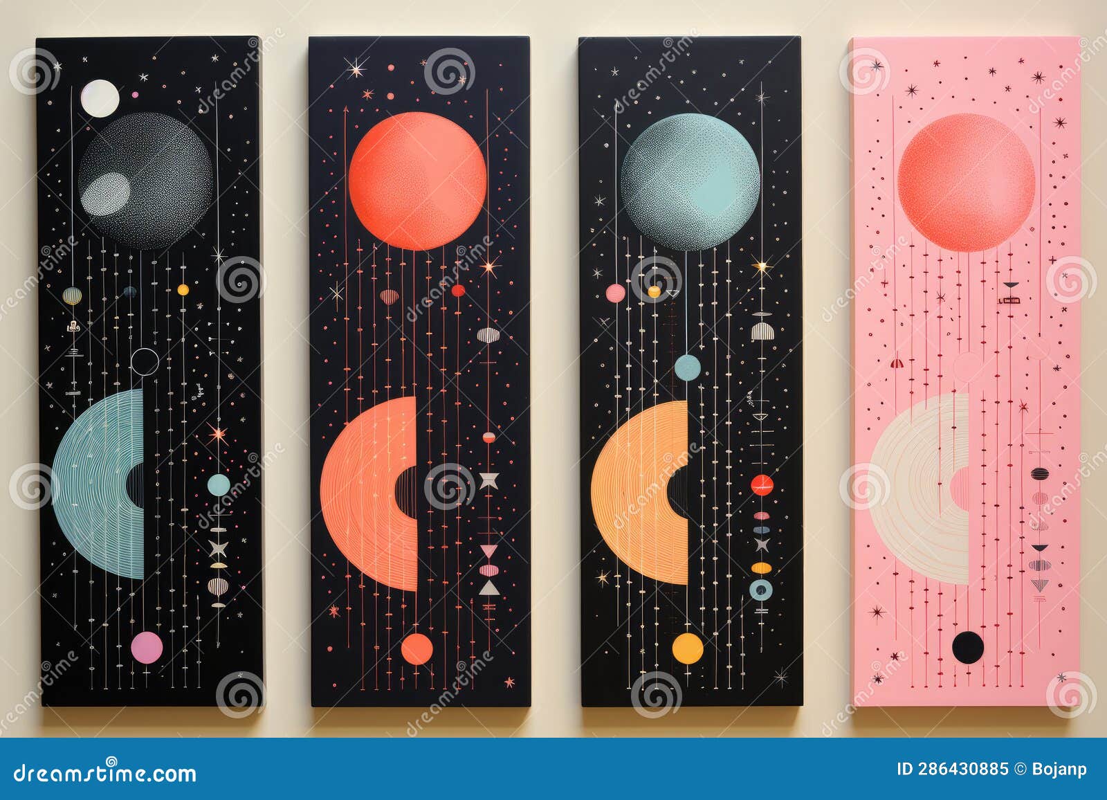 Risograph Artwork Blending Geometric Shapes Like Circles, Squares, and ...