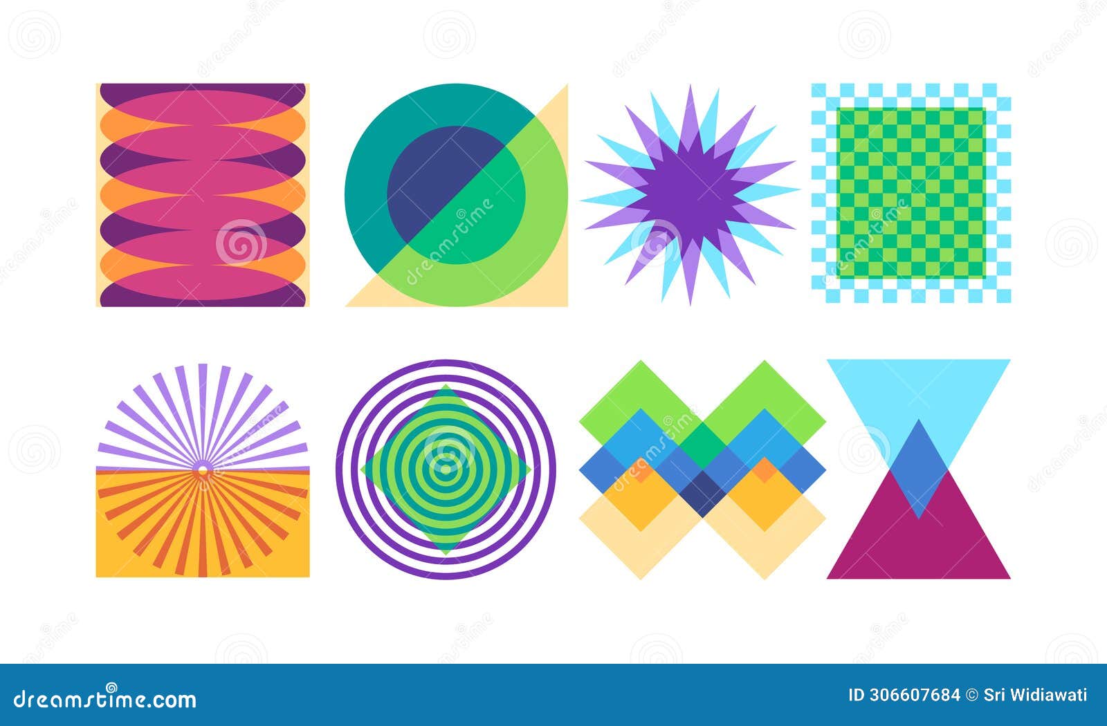 Risograph Colorful Geometric Shape Effect Abstract Pattern Aesthetic ...