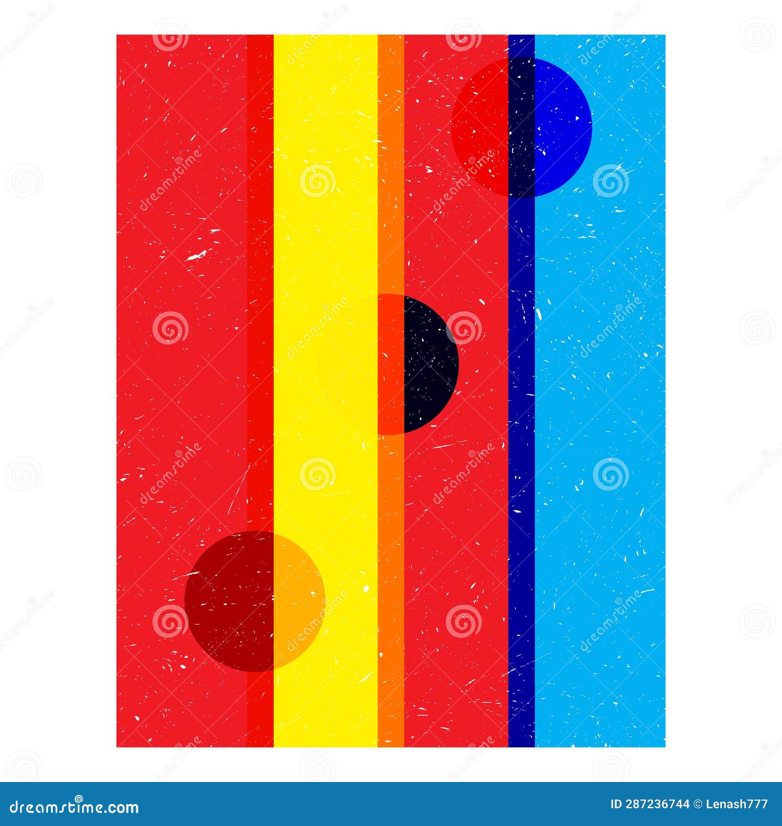 Risograph Effect Abstract Geometric Shapes.Geometric Abstract Shapes ...