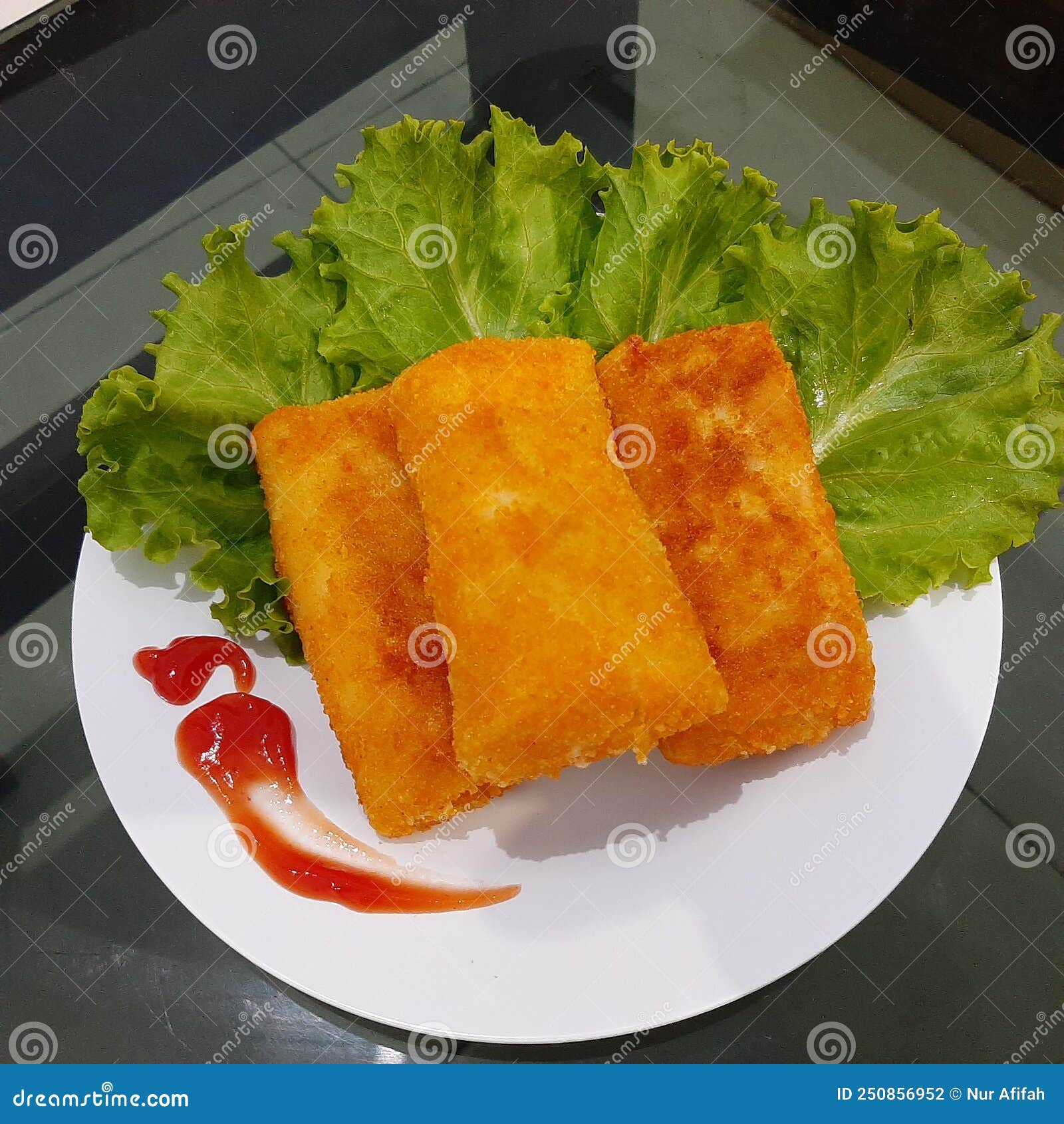 Risoles Mayo Lettuce White Plate Serving Dessert Stock Photo - Image of ...