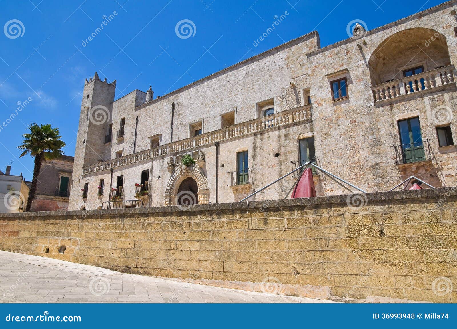 Risolo Palace. Specchia. Puglia. Italy. Stock Photo - Image of fortress ...