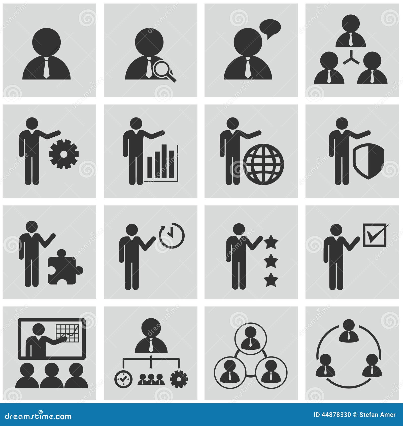 Risorse Umane Ed Icone Della Gestione Impostate Illustrazione di Stock ...