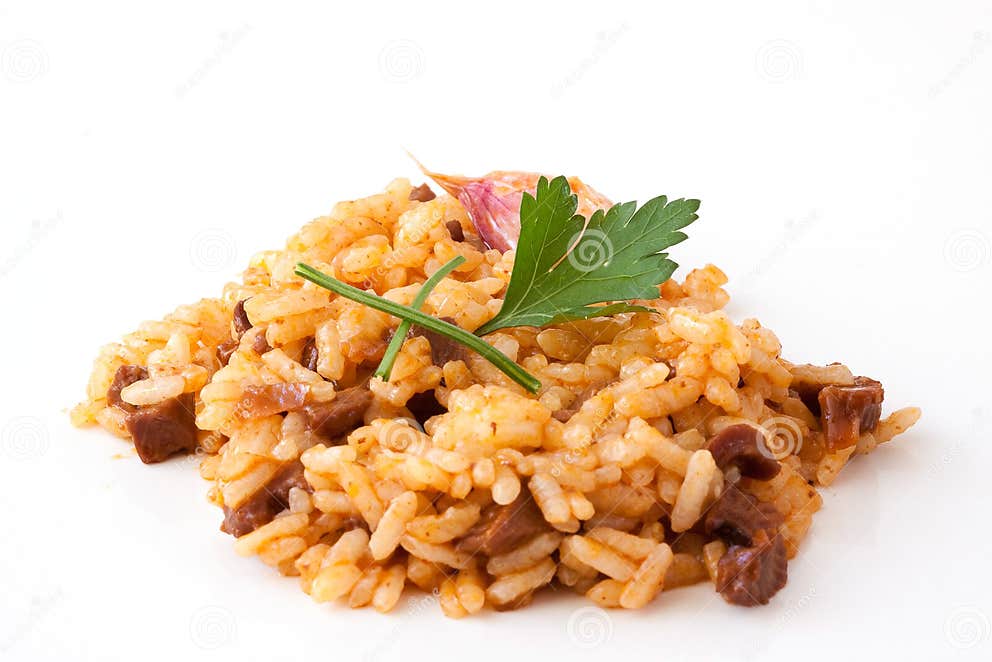 Risotto stock image. Image of rice, dish, cream, beef - 9651753