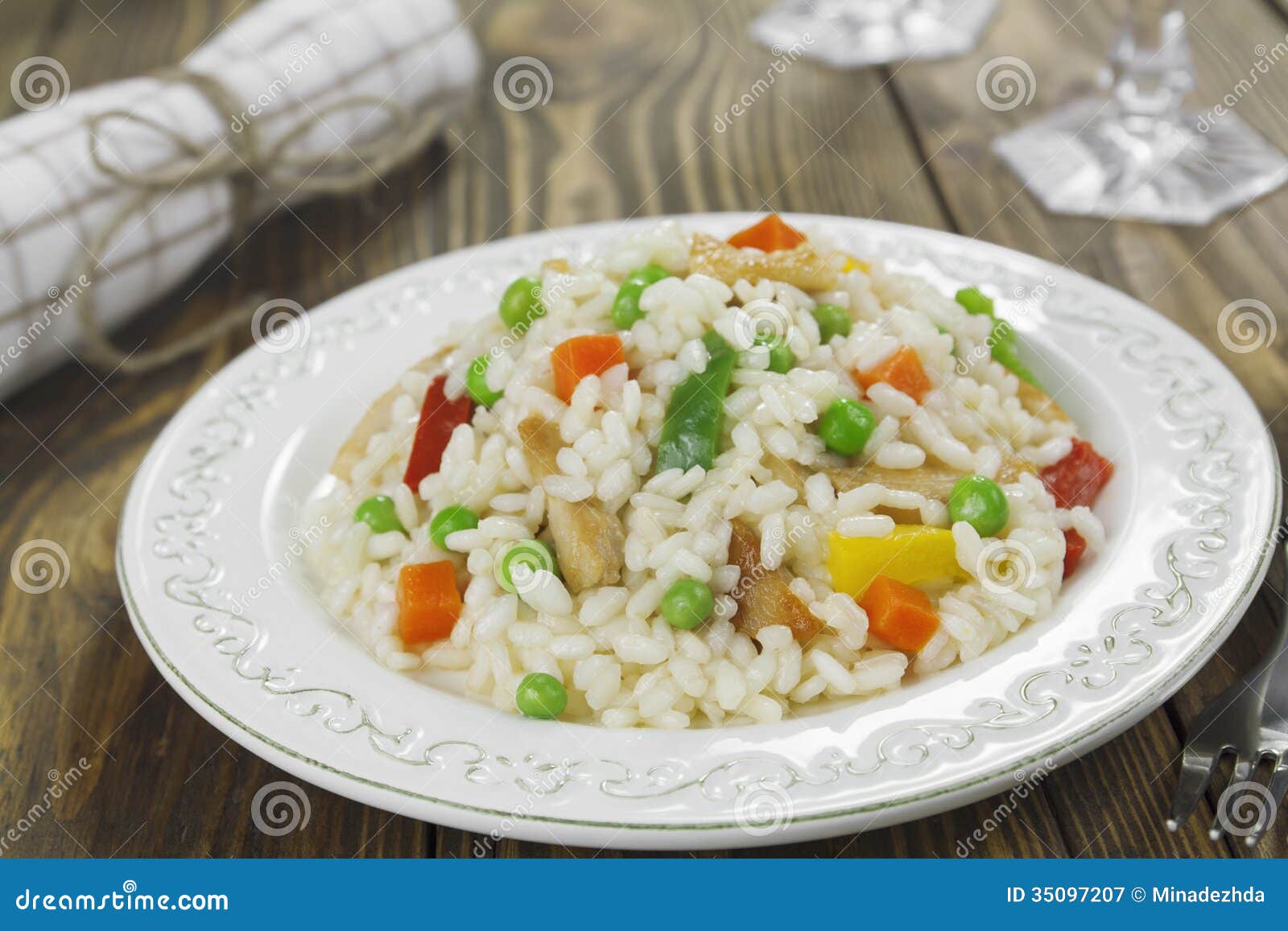 Risotto with Chicken and Vegetables Stock Image - Image of arborio ...
