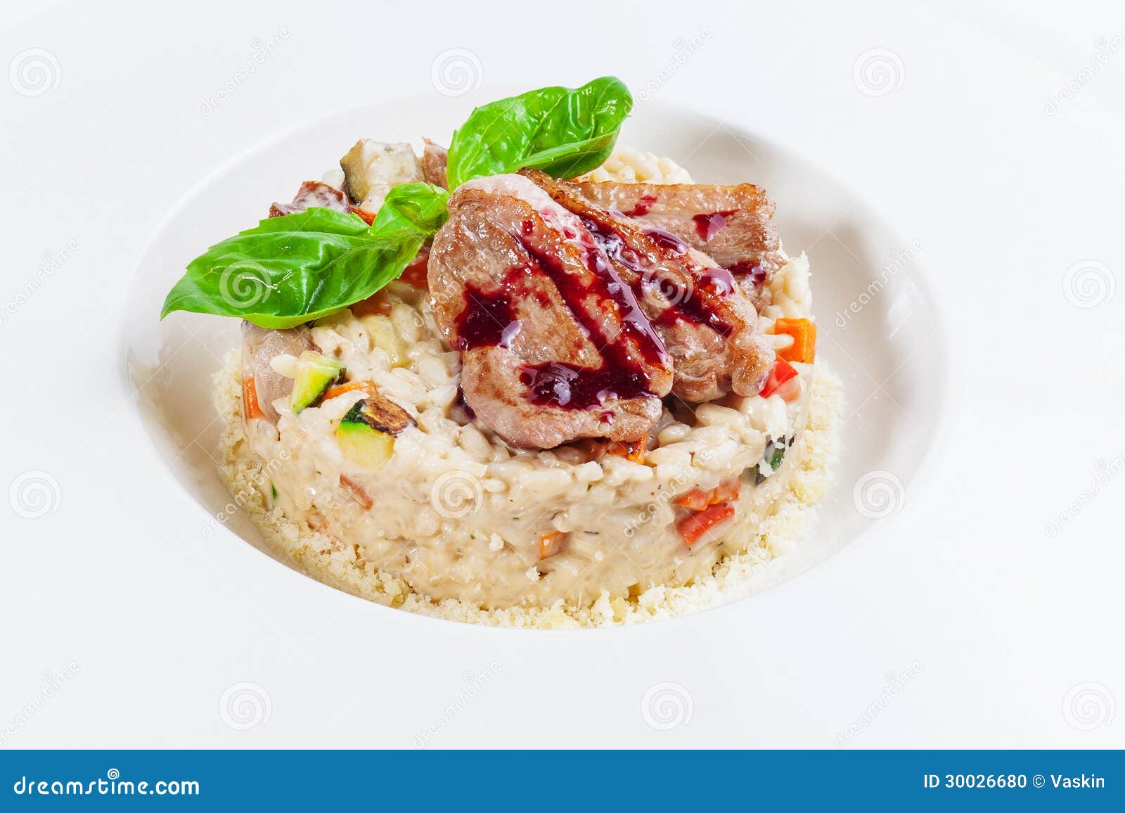Risotto with Meat of a Duck Stock Photo - Image of mediterranean, meat ...