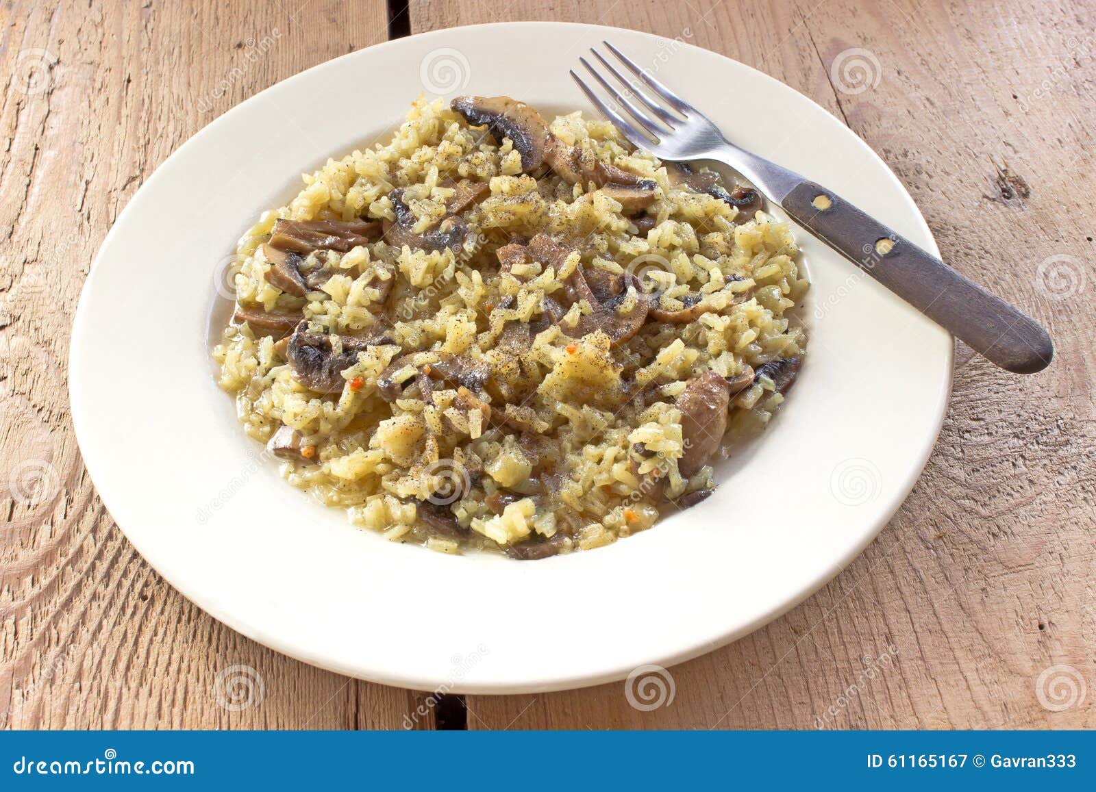 Risotto with Mushrooms on Plate Stock Image - Image of meal, freshness ...