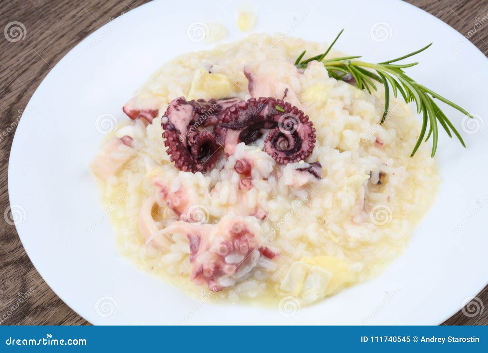 Risotto with octopus stock image. Image of mediterranean - 111740545