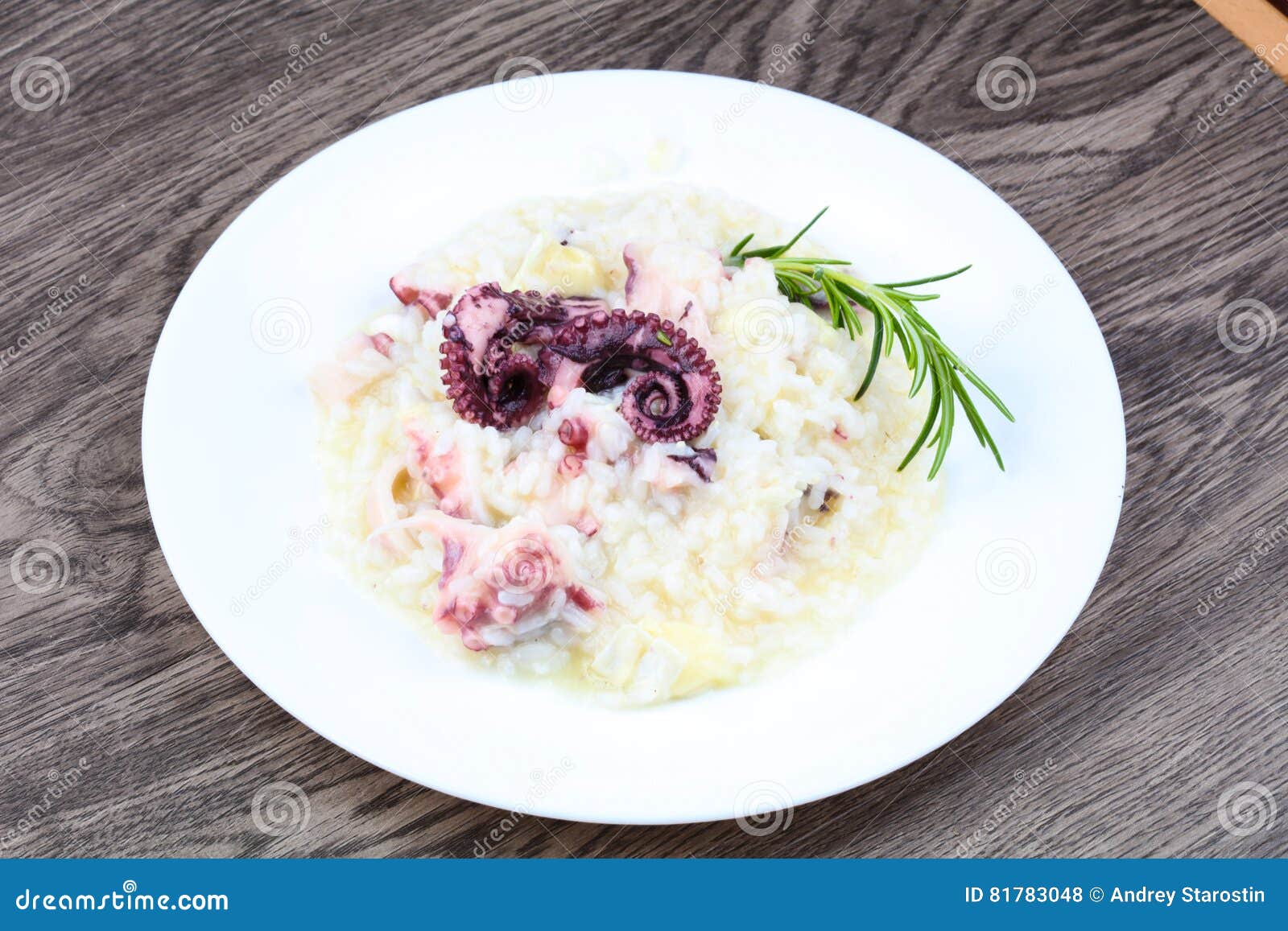 Risotto with octopus stock photo. Image of mediterranean - 81783048