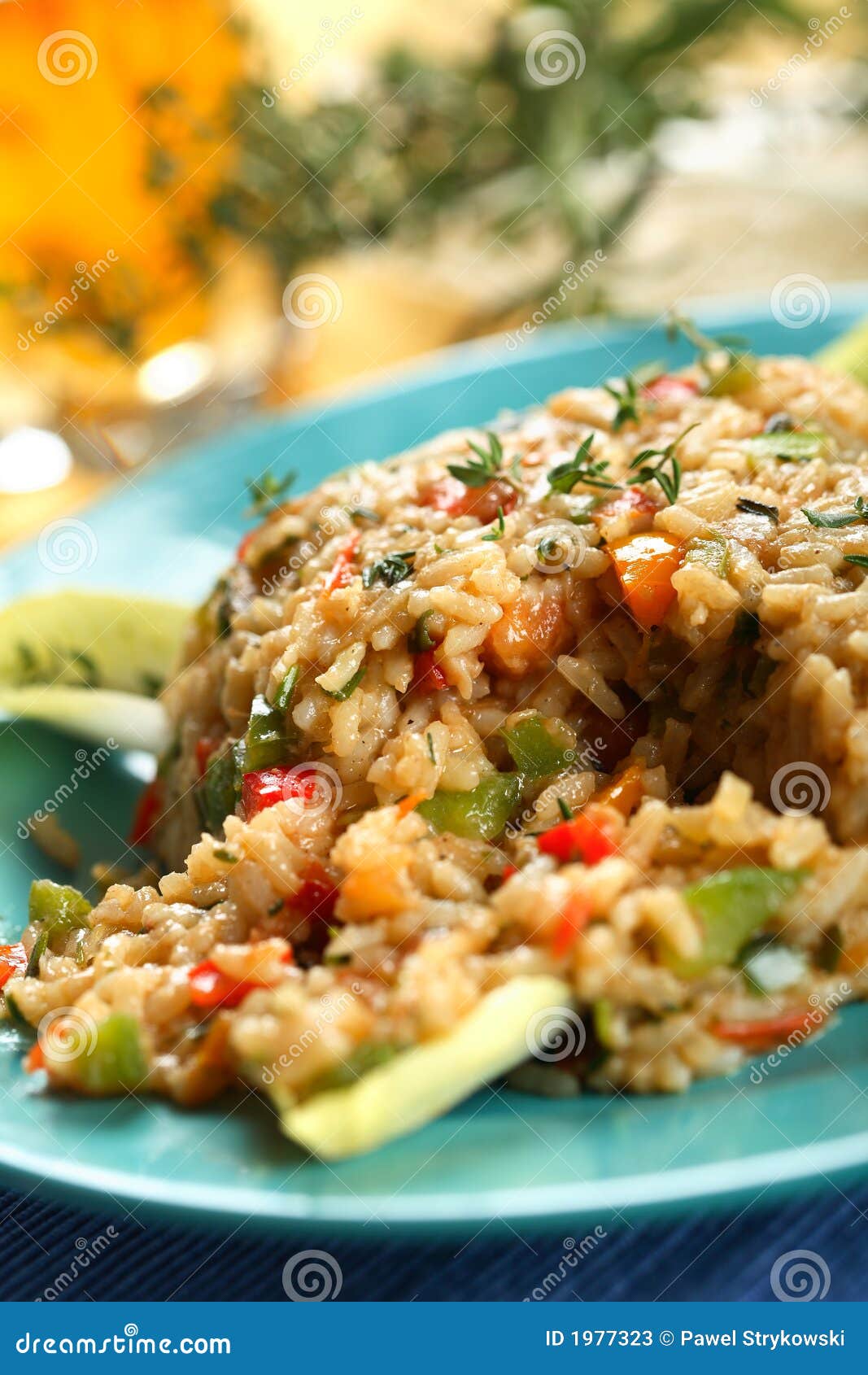 Risotto on the plate stock image. Image of meat, nutritious - 1977323